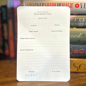 Printable Book Review Card - Etsy