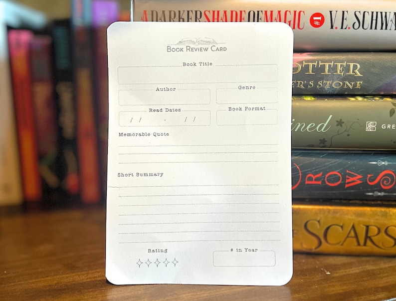Printable Book Review Card - Etsy