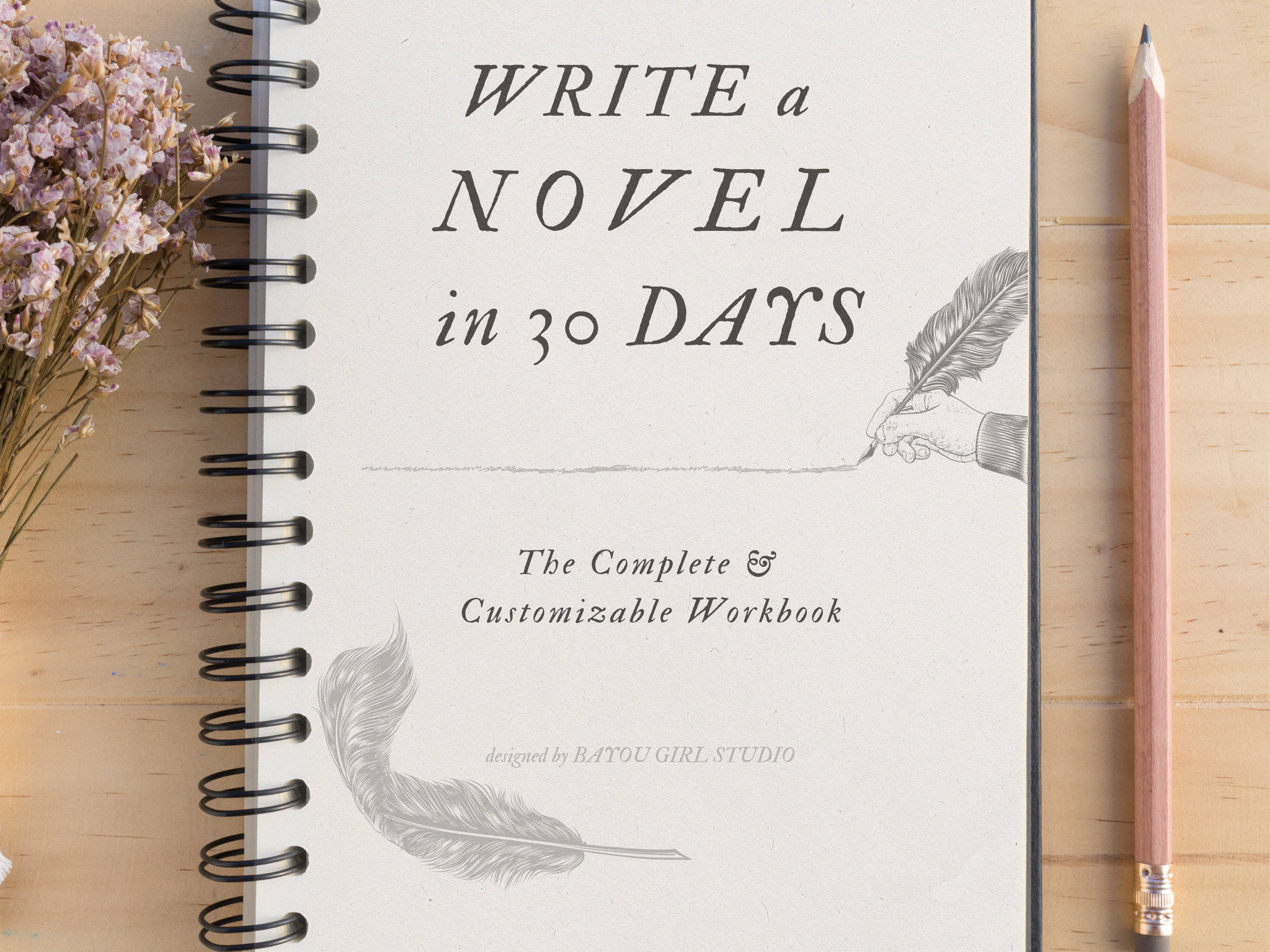 Write a Novel in 30 Days | DOWNLOADABLE Workbook for Nanowrimo - Etsy