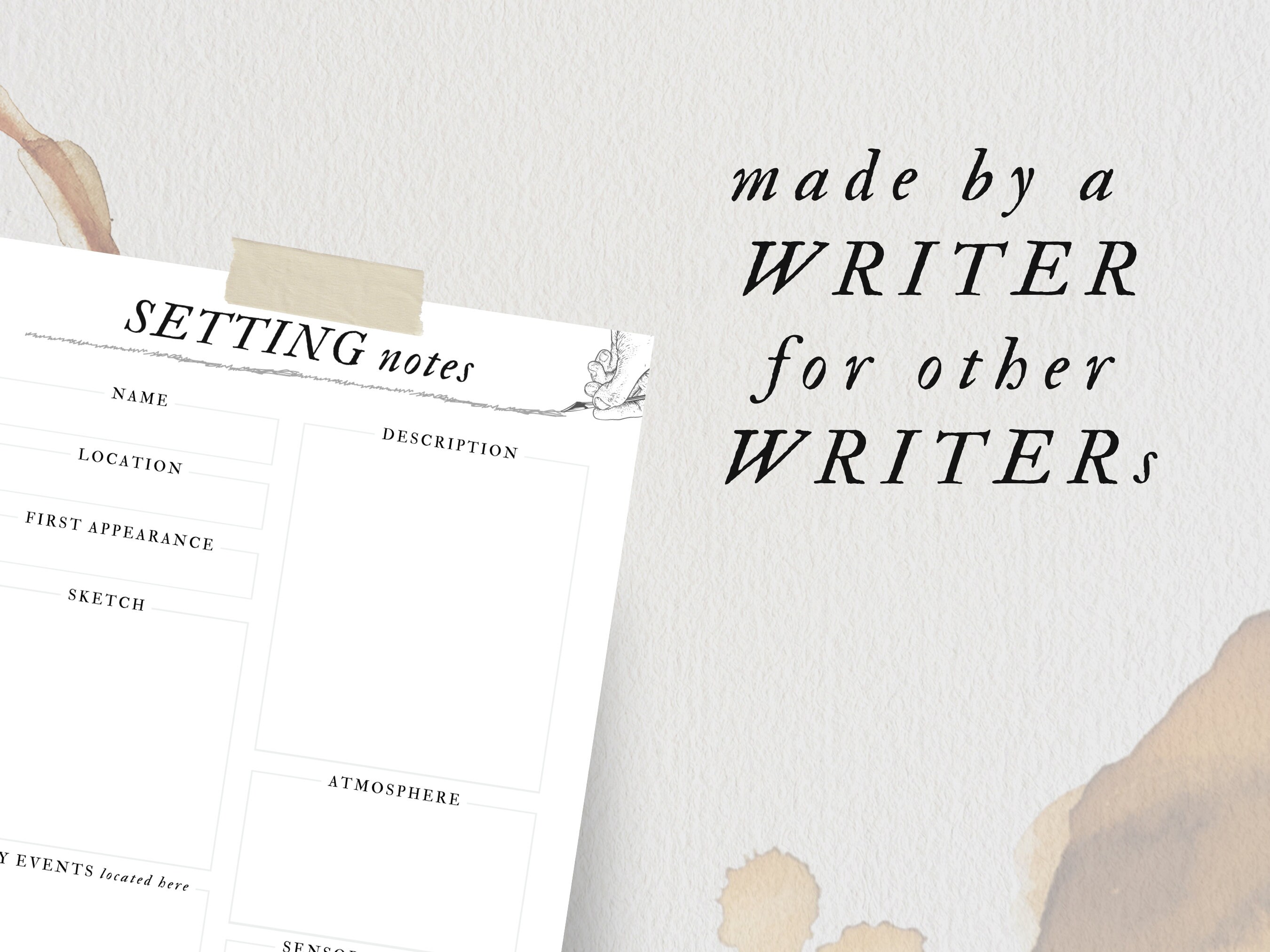 Character, Setting, and Chapter Worksheets for Novel Writing Novel ...