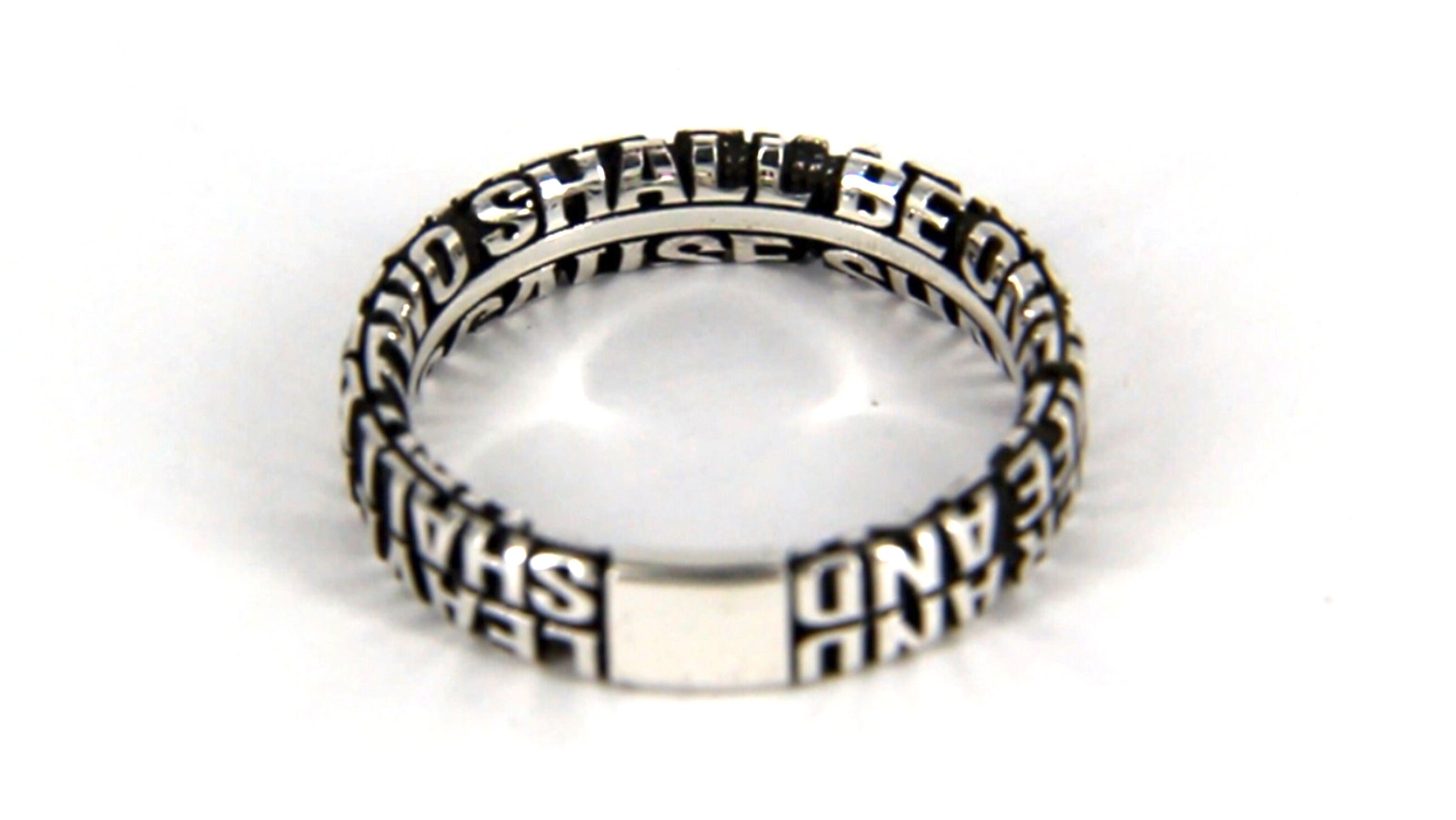 Husband and Wife Become One Flesh Love Ring, Custom B&W Sterling Silver ...