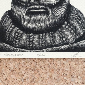 Ernest Hemingway Art Print / Small Art Print / Abstract Portrait / Wall ...