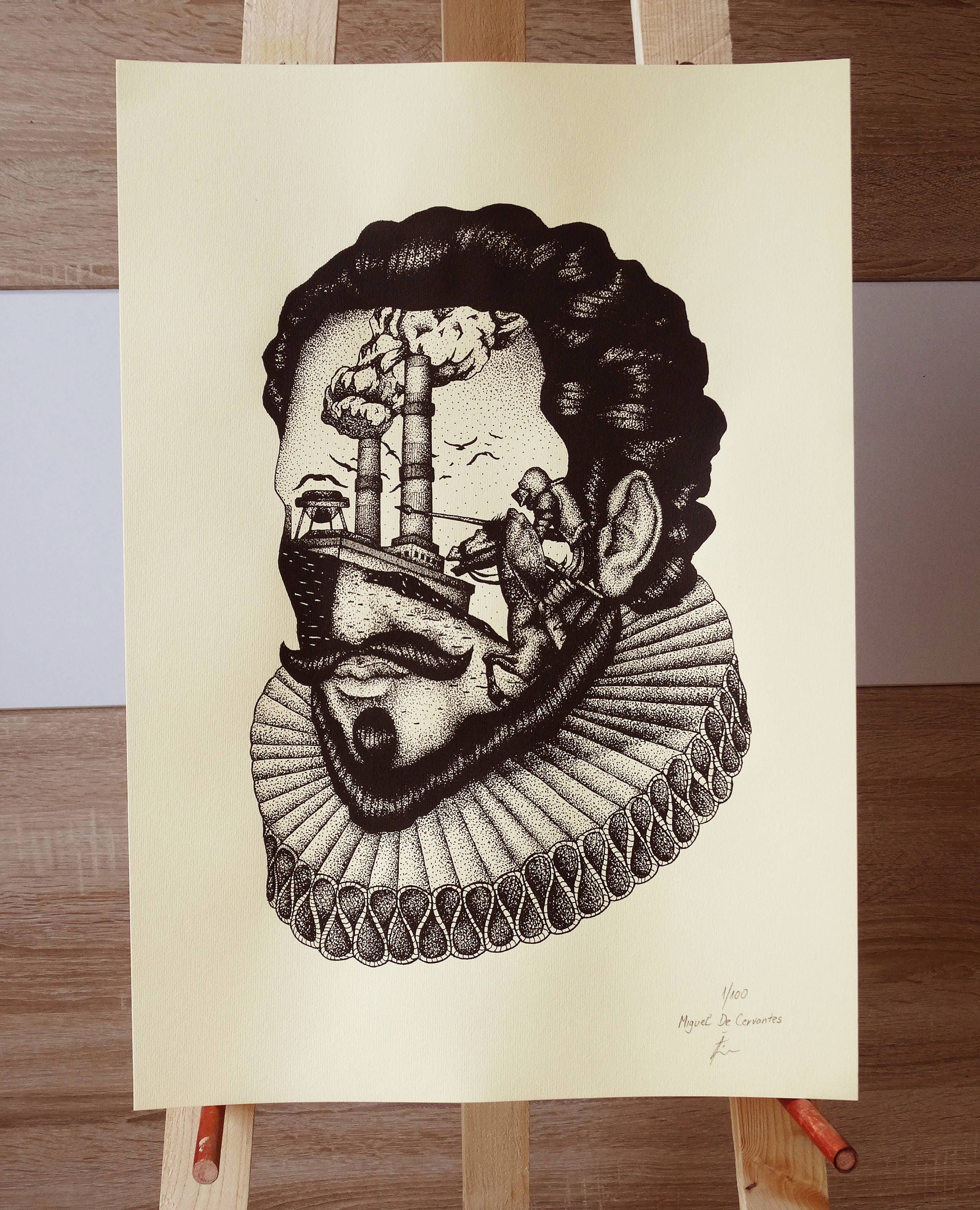 Miguel De Cervantes Large Portrait – Don Quixote Author – Classic ...