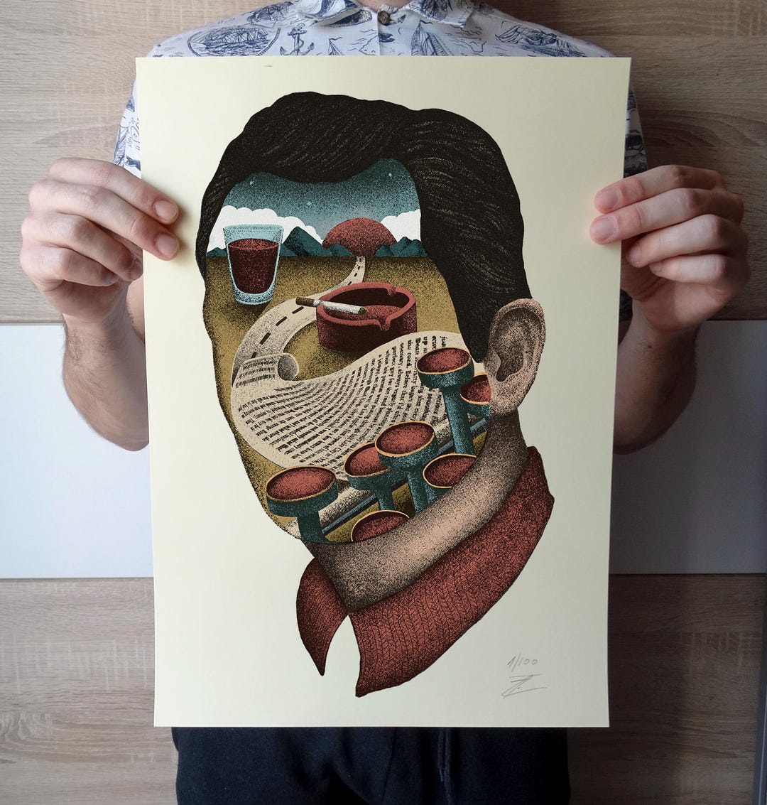 Jack Kerouac Art Print / Small Art Print / Beat Generation / Wall Decor ...