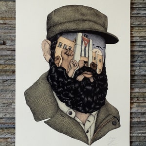 Fidel Castro Art Print / Large Art Print / Wall Art Prints / Communist ...