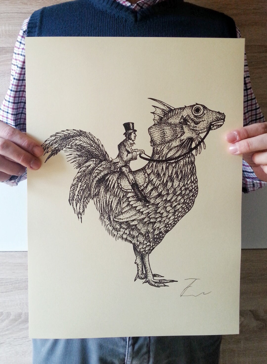 Rooster Art Print , Large Art Print , Wall Art Prints , Fish Poster ...