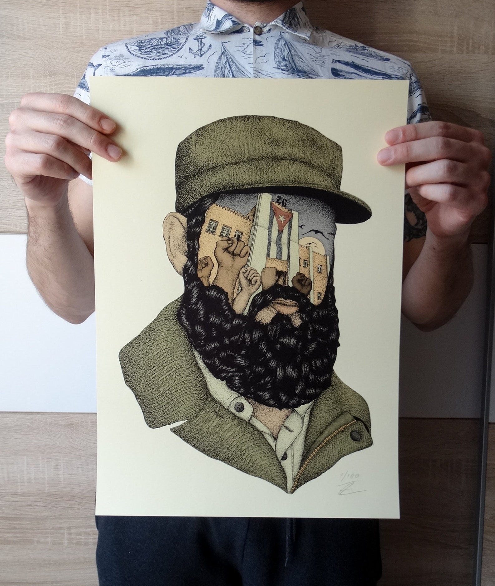 Fidel Castro Art Print / Large Art Print / Wall Art Prints / - Etsy