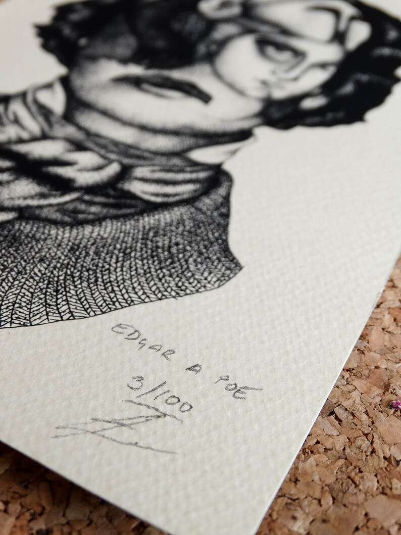 Edgar Allan Poe Art Print Small Art Print Abstract Etsy