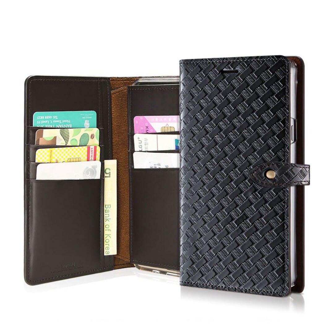 Motimo Bi-fold Lattice Leather Cases for iPhone 11/12/13/14/15/16 ...