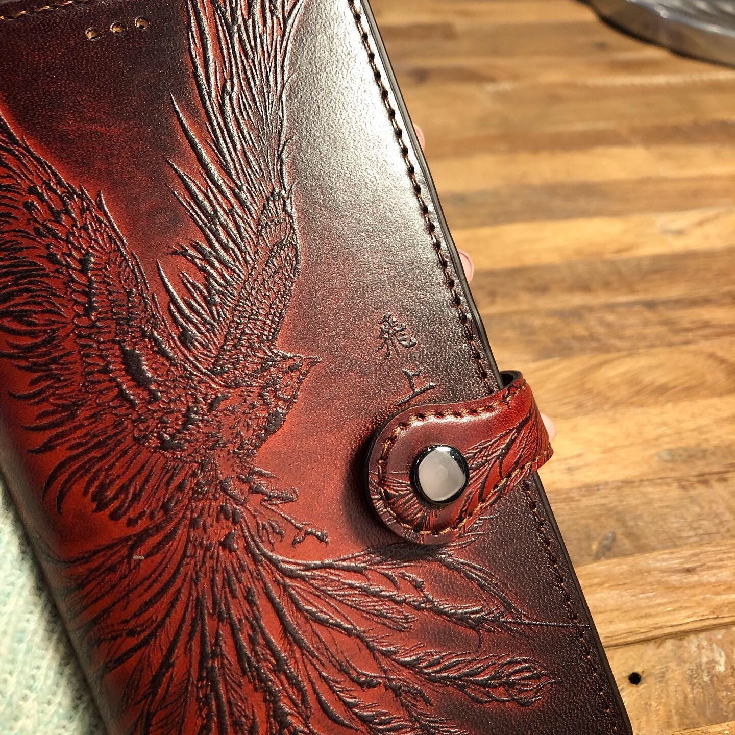 Phoenix Embossed Leather Wallet Case for Galaxy Z Fold 5, S Pen Holder ...