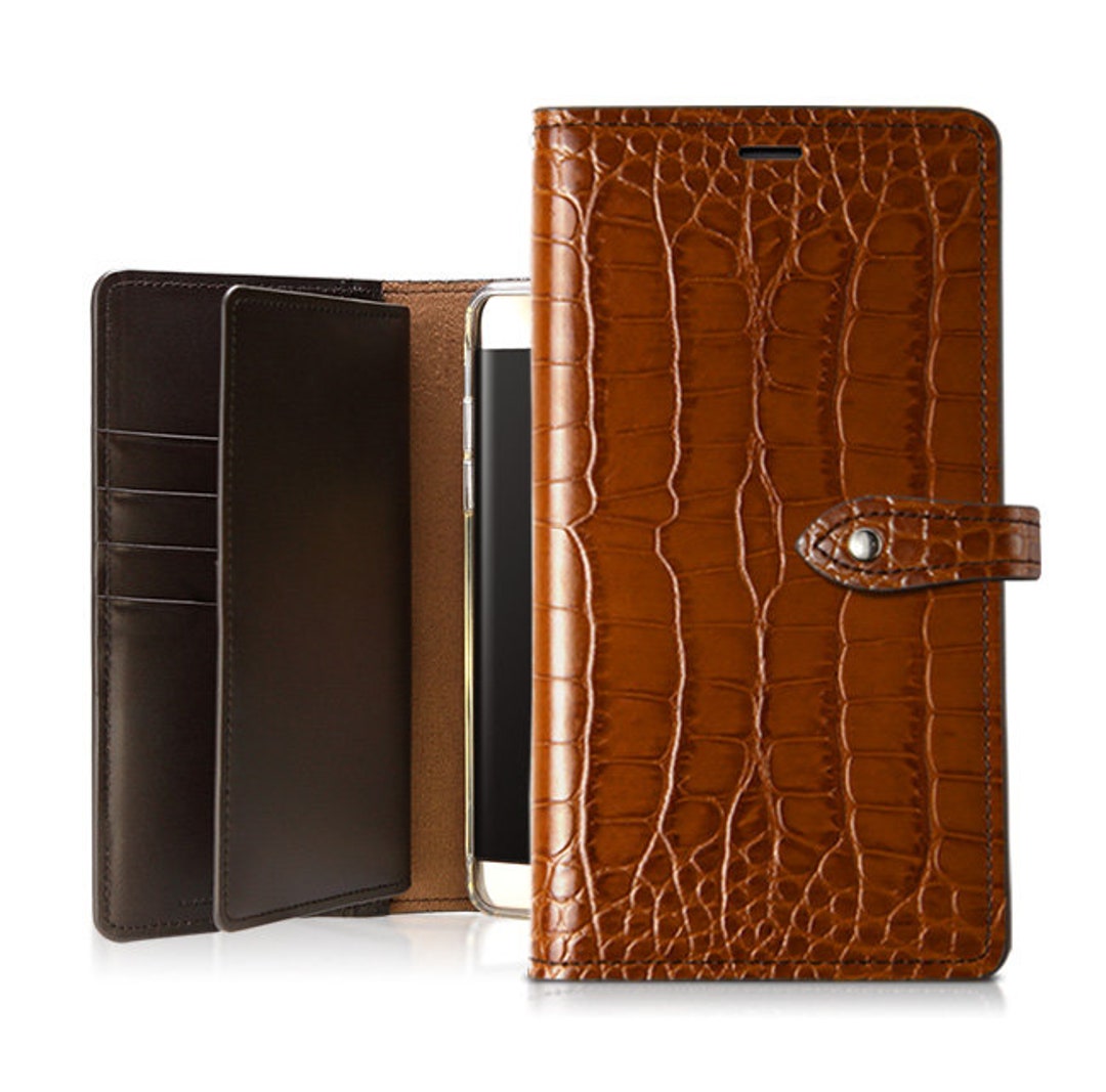 Motimo Bi-fold Crocodile Pattern Leather Case for iPhone 12/13/14/15/16 ...