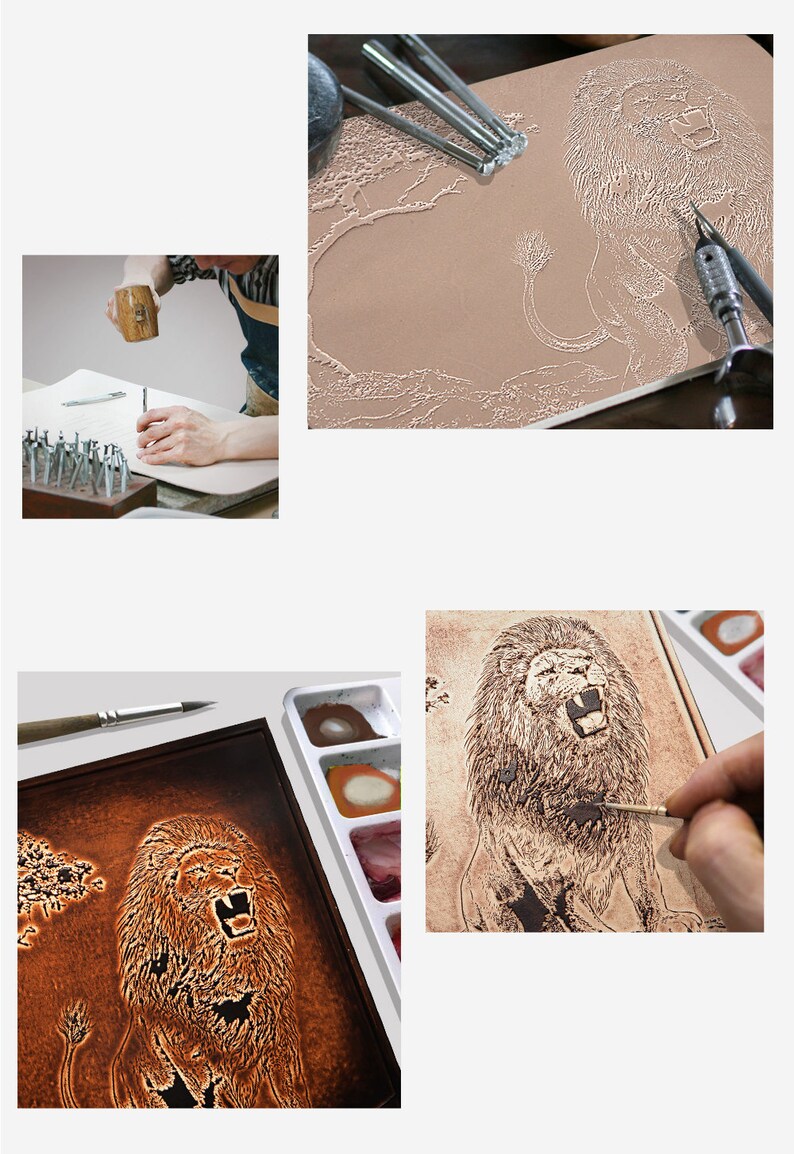 Motimo Lion Embossed Leather Case for iPhone 12/13/14/15/16/17 Series ...