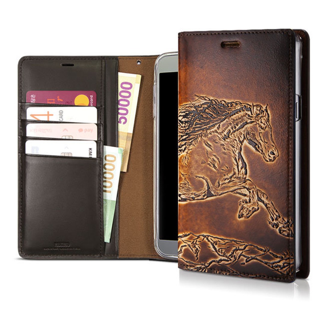 Motimo Wild Horse Embossed Leather Wallet Case for iPhone 13/14/15/16 ...