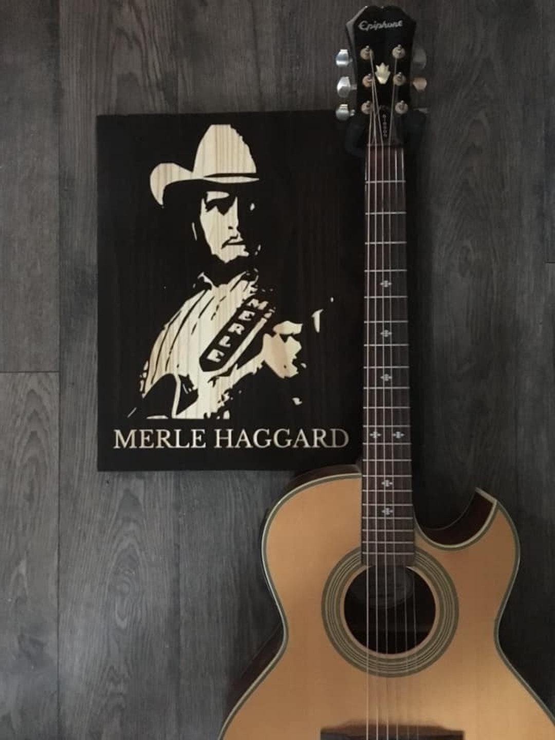 Merle Haggard Signature Guitar Hanger: Engraved Wood Guitar Mount - Etsy