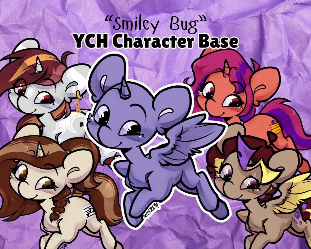YCH Pony Character Base | Your Character Here, Editable PSD Template ...