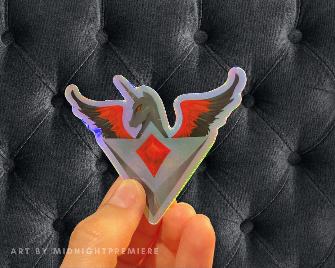 Alicorn Amulet Sticker | Shiny 3" Vinyl Decal | Villain Holographic ...