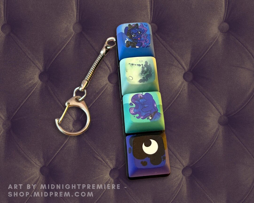 Luna Keycap Set of 4 Keychain Keyswitch Removable Keyboard Caps MLP Fim ...