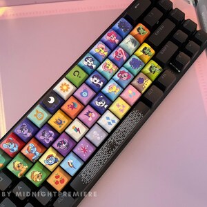 Luna Keycap Set of 4 Keychain Keyswitch Removable Keyboard Caps MLP Fim ...