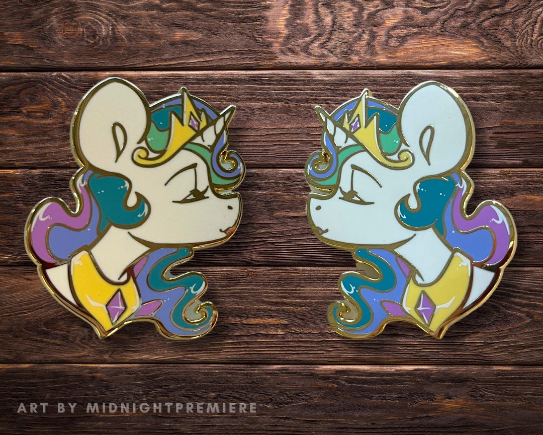 Princess Celestia Kissing Enamel Pin | 2" MLP Now Kiss: an Enamored Equestrian Enamel Pin ...