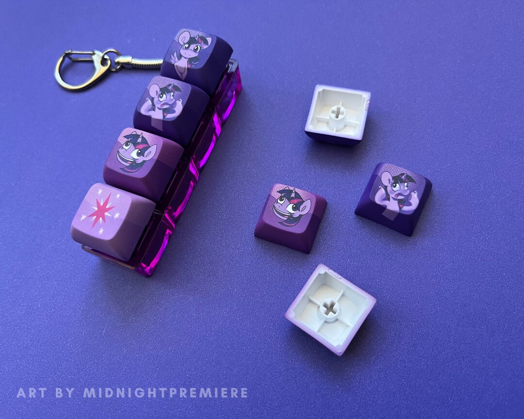 Twilight Sparkle Keycap Set of 4 Keychain Keyswitch Removable Keyboard ...