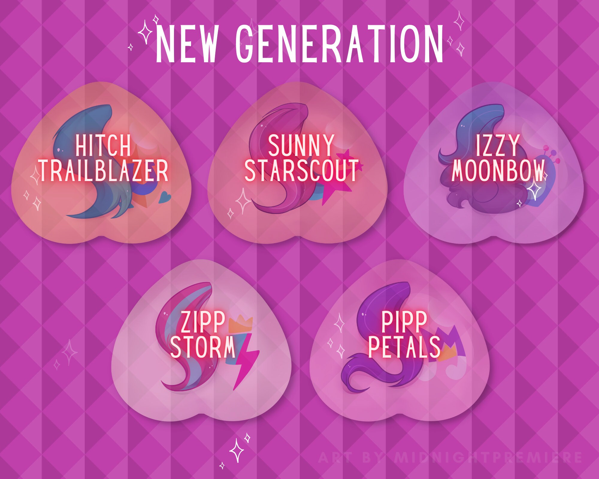 New Generation Cutie Mark Buttons MLP Friendship is Magic Pinback Pin ...