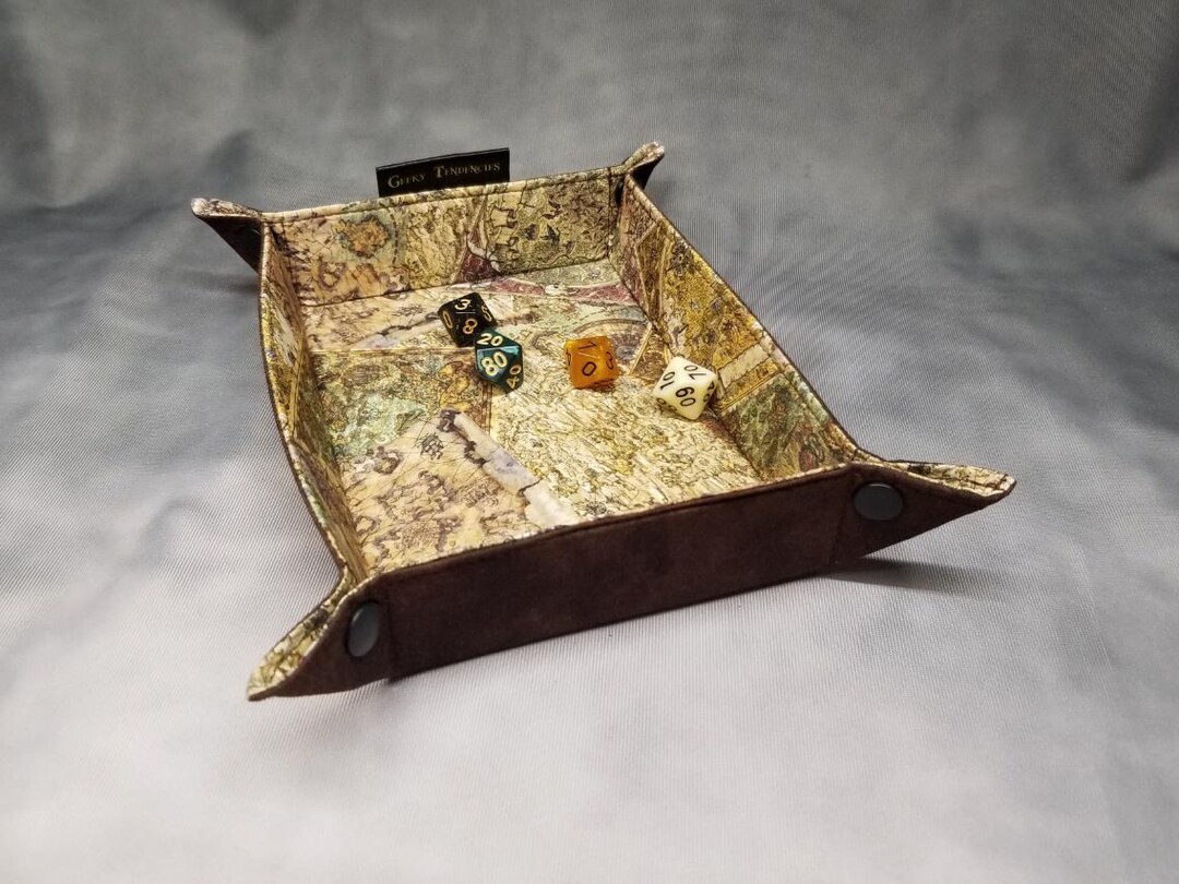 Fantasy Maps Dnd Dice Tray, Dice Rolling Tray Accessory for RPG and ...