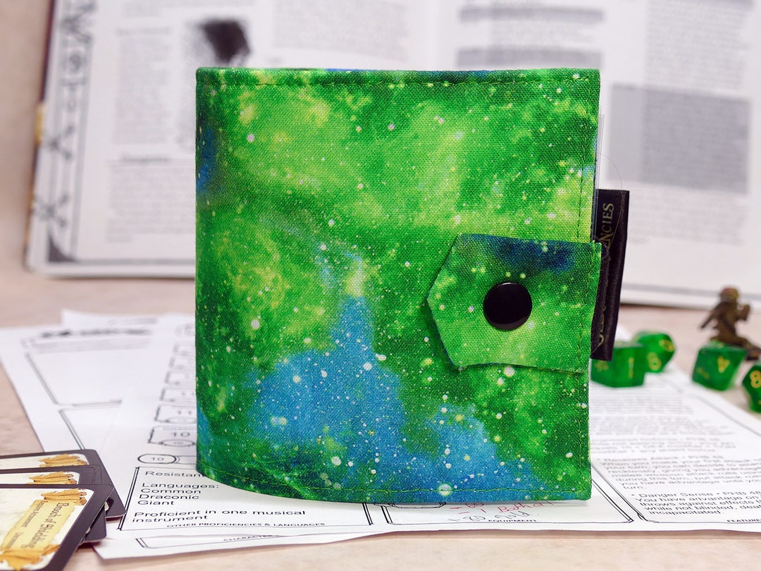 Chonky Spellbook Green Nebula Galaxy Print Card Holder RPG Accessories ...