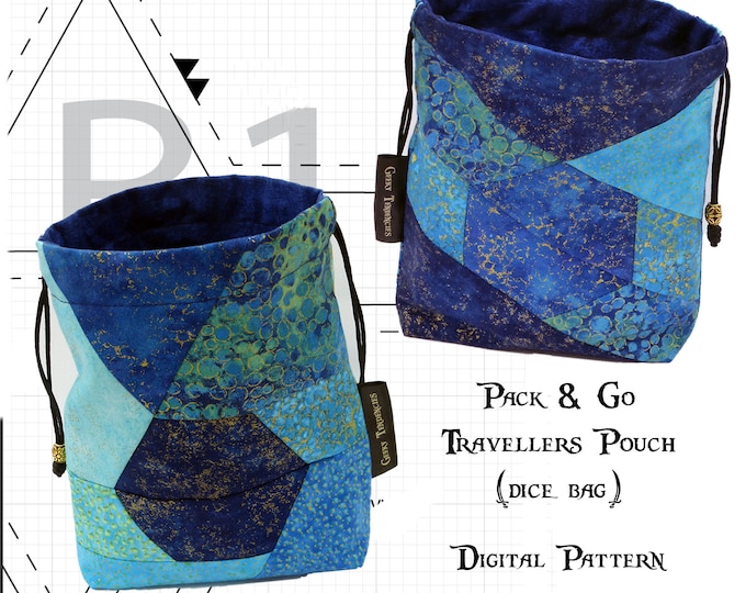 Drawstring Bag Pattern - Dnd Accessories - Dice Bag With Pockets ...