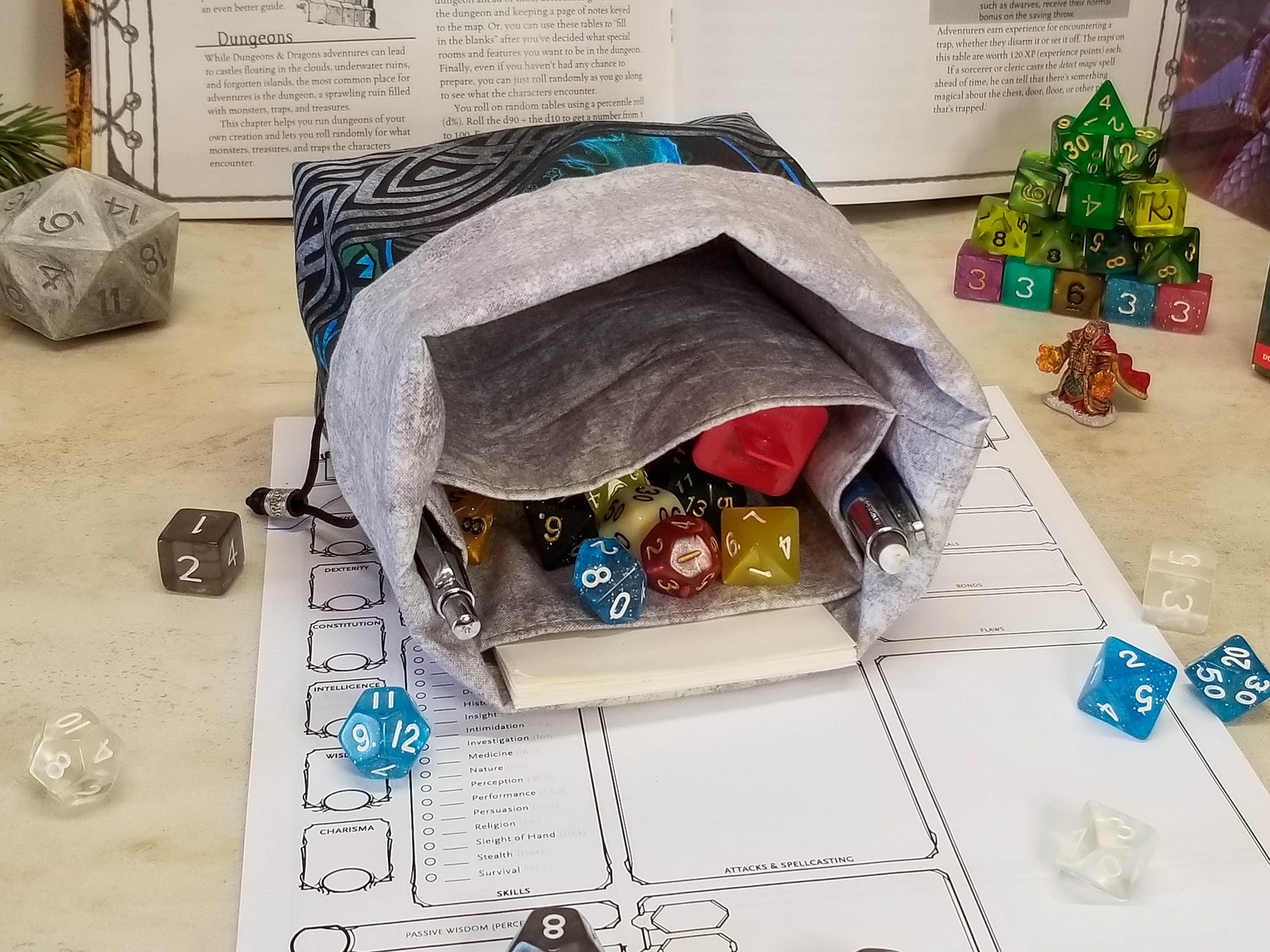 Dnd Dice Bag Large 5 Pocket Dice Bag Dnd Accessories | Etsy Canada