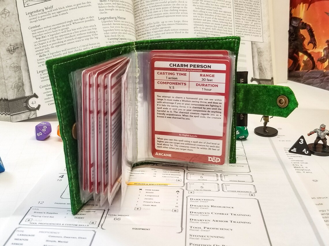 Custom Softcover Spell book Card Holder DnD Accessories | Etsy