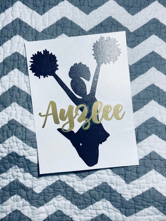Cheerleader Name Decal Cheer - Etsy
