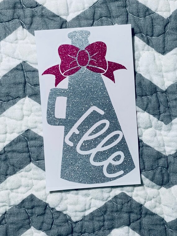 Cheer Name Decal-megaphone Decal-cheerleader-cheer-megaphone | Etsy