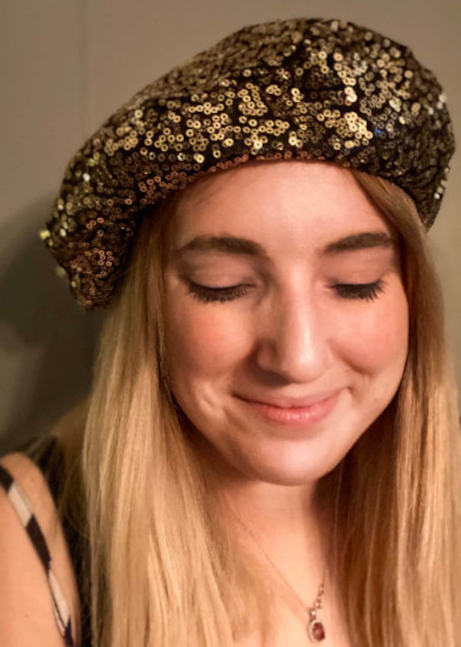 Handmade Lined Sequin Beret. Available in a Variety of Colours. - Etsy
