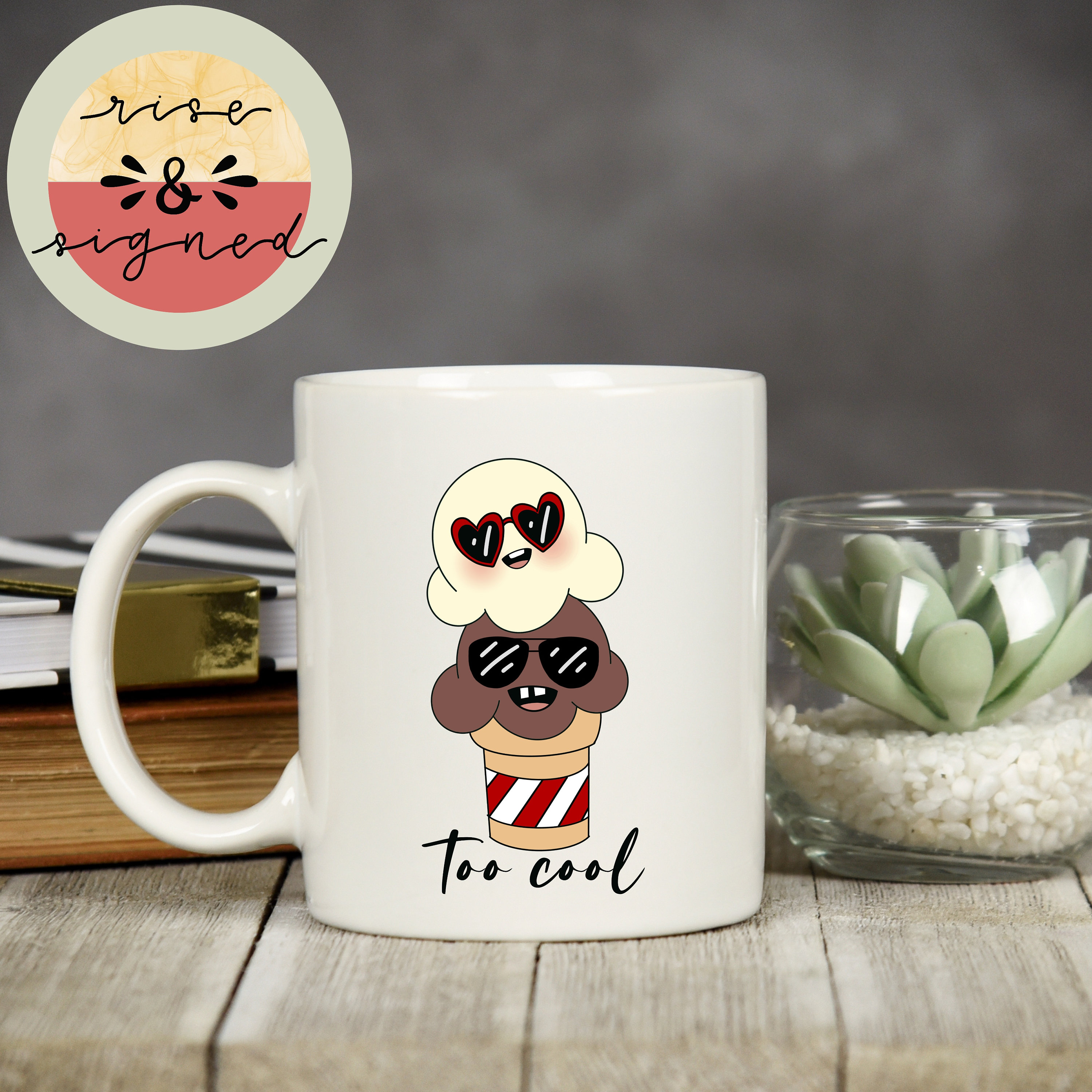 Too Cool Coffee Mug Funny Ice Cream Tea Cup Food Puns Cup - Etsy