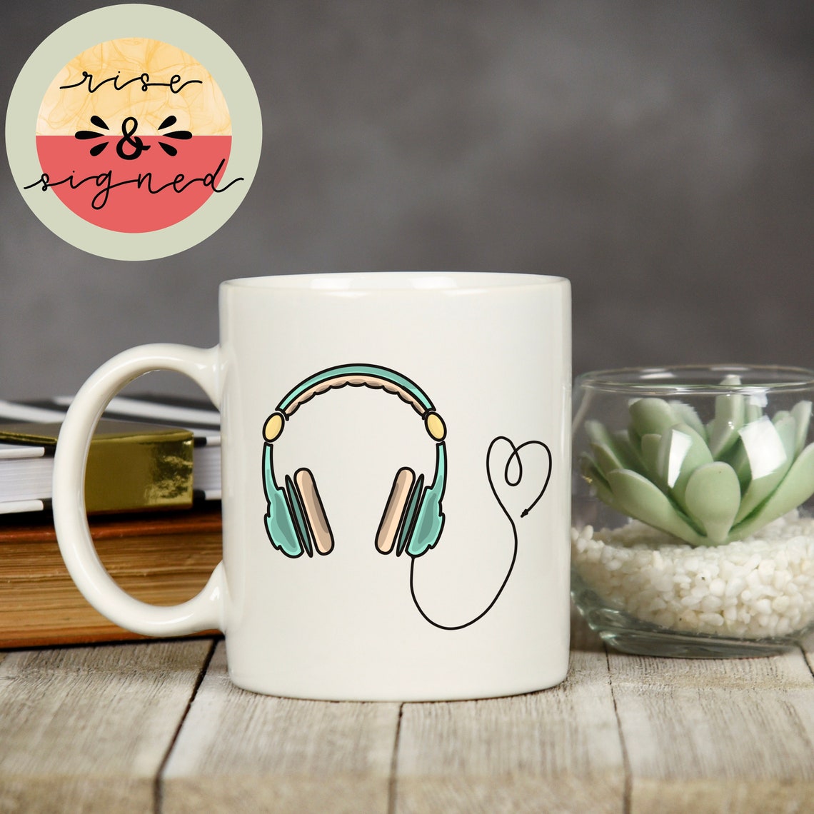 Music Lover Coffee Mug | Vintage Headphones Tea Cup | Music is My ...