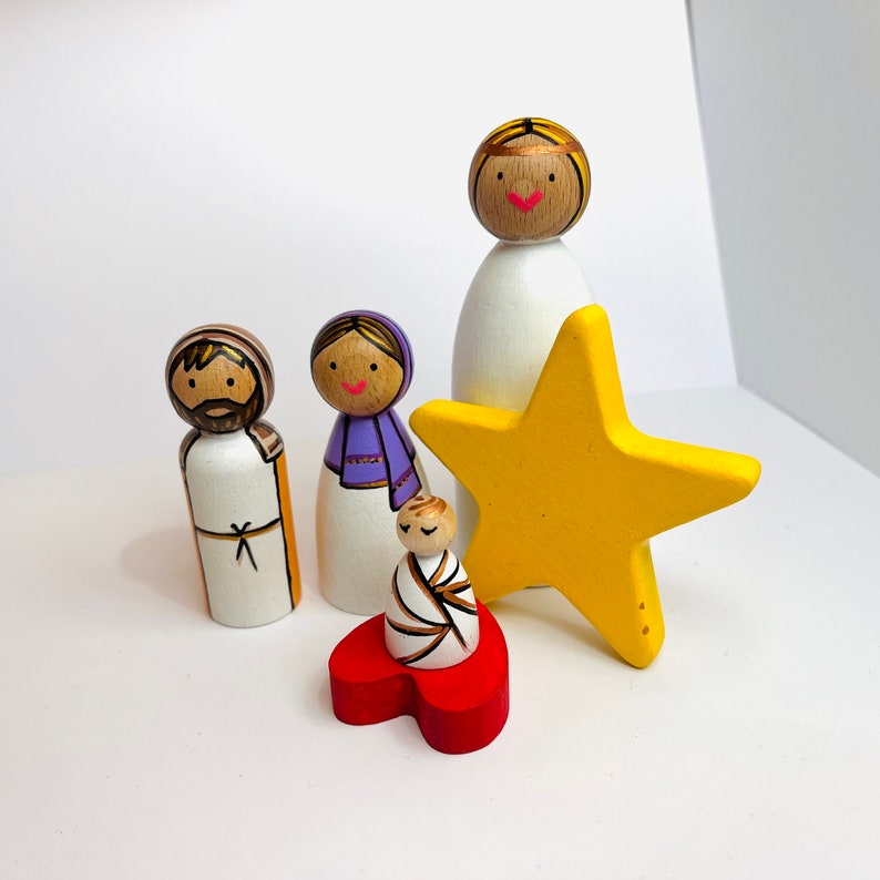 Christmas Nativity Set Jesus, Mary, Joseph, the Star & Angel. Christmas ...