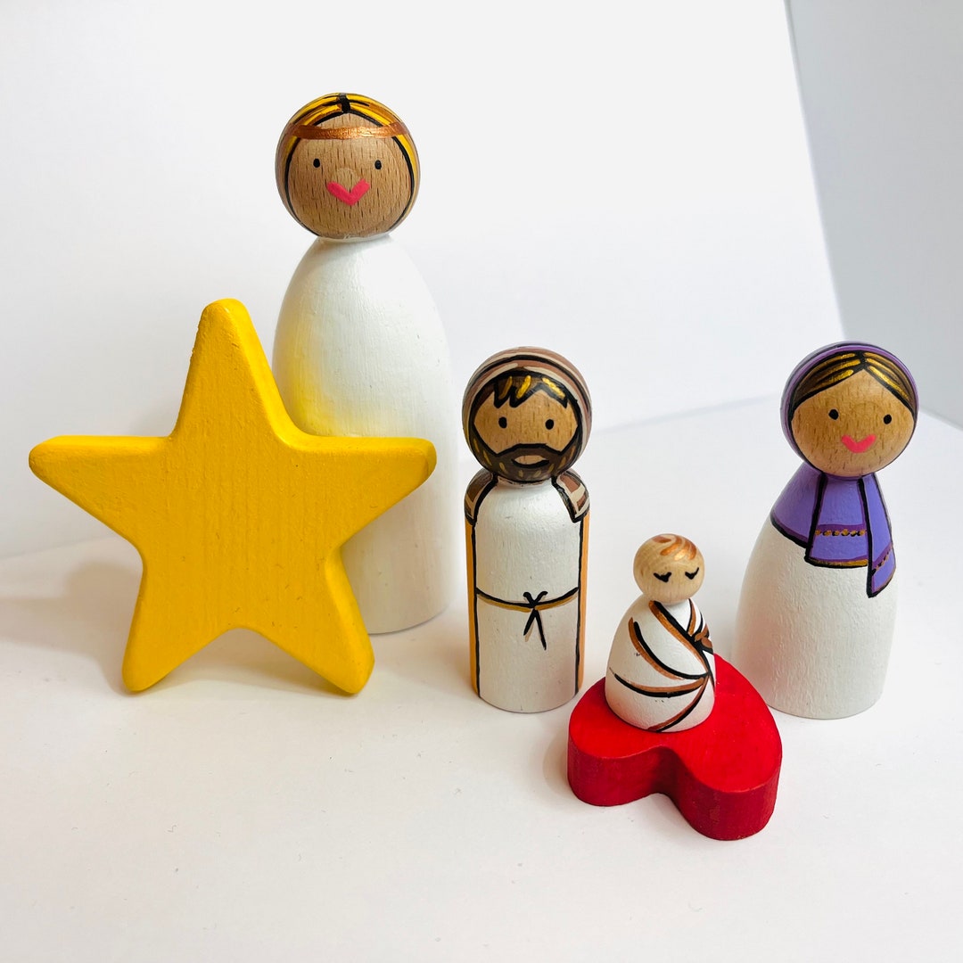 Christmas Nativity Set Jesus, Mary, Joseph, the Star & Angel. Christmas ...