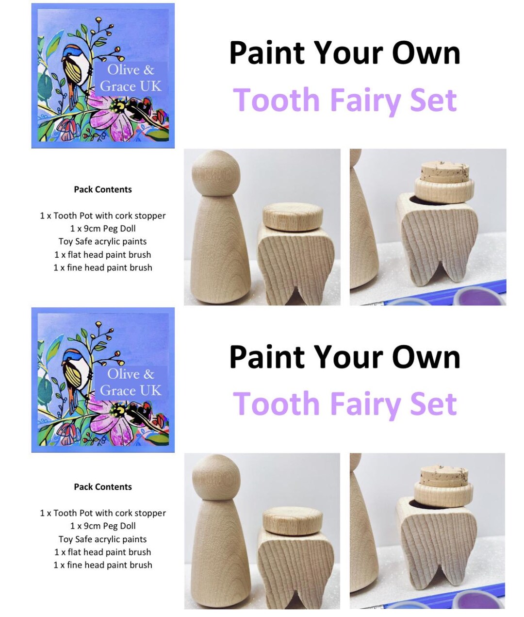 Paint Your Own Tooth Fairy and Tooth Pot. Craft Kit. Gift for Kids ...