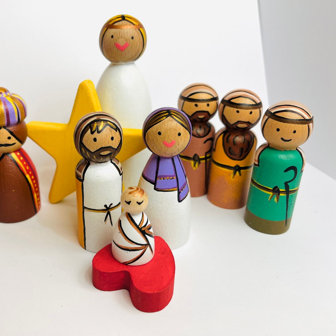 Colourful Large Christmas Nativity Set With Shepherds and - Etsy