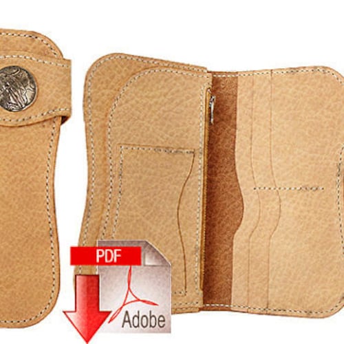 PDF Long Slim Wallet Template Minimalist Wallet Pattern | Etsy