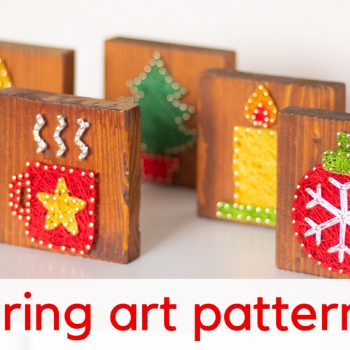 String Art Pattern Printable 5 Simple Christmas String Art | Etsy