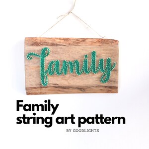Family Text Wood Sign String Art Pattern Printable Family Sign DIY ...