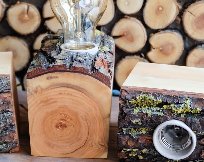 Wood Lamp Set Modern Wooden Table Desk Lamp Edison Bedside - Etsy