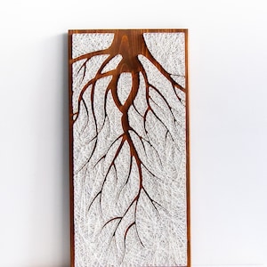 Tree Root String Art Silhouette Minimalist Wall Decoration, String Art ...