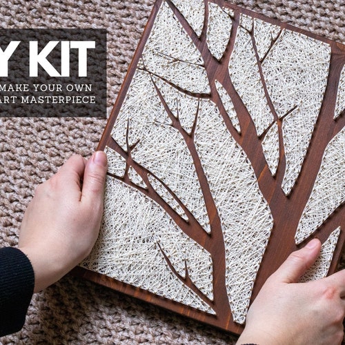 DIY Tree Silhouette String Art Kit for Adults Tree Branch | Etsy