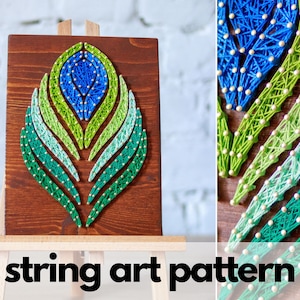 Peacock DIY String Art Pattern - String Art Template Printable - Colorful Spring String Art ...