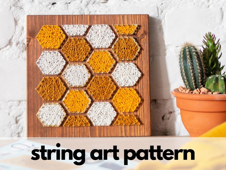 Honeycomb String Art Pattern Printable Bee Honeycomb DIY - Etsy