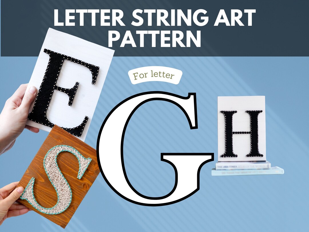 String Art Pattern Printable - Pattern, Template Tutorial for String Art Letter G - Etsy