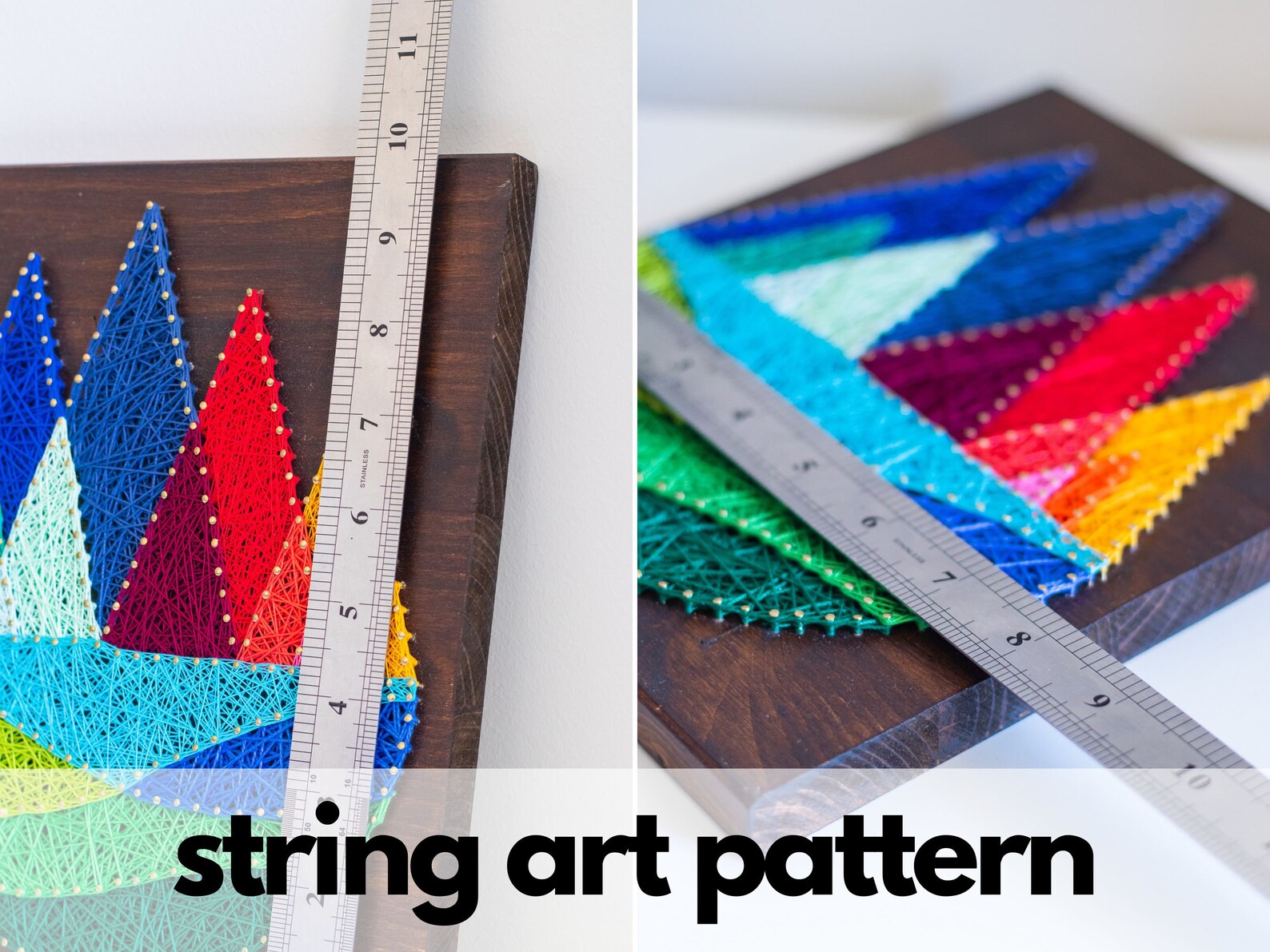 Colorful Mountains String Art Pattern Printable Geometric - Etsy