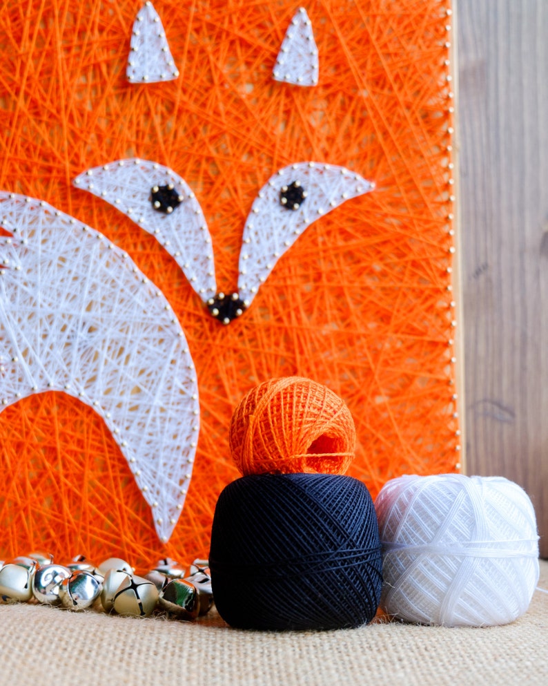 Fox string art wall decor modern minimalist woodland themed | Etsy